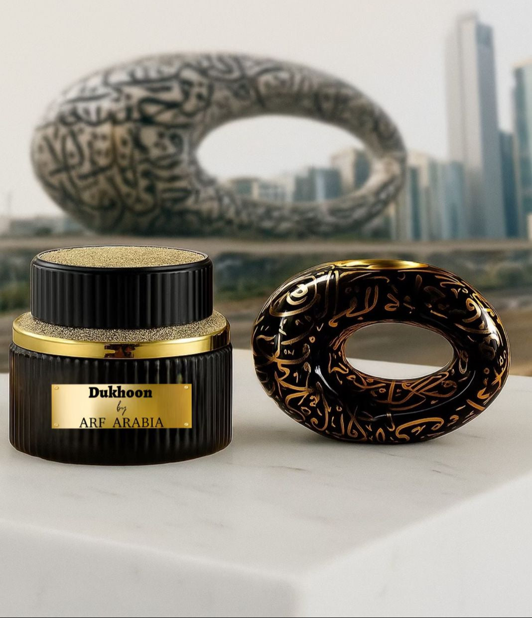 Signature Set – Marjan Dukhoon by Arf Arabia + Black Bakhoor Burner